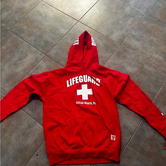 Jackets & Coats | Cocoa Beach Red Lifeguard Hoodie | Poshmark